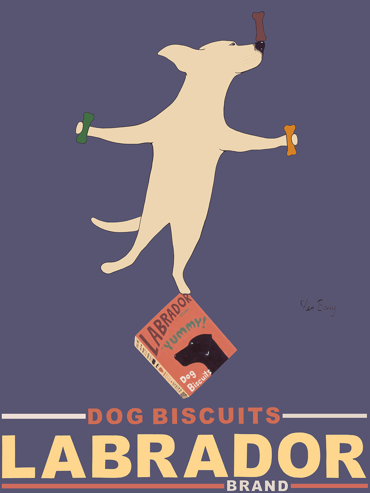 LABRADOR BRAND - YELLOW LAB - Retro Vintage Advertising Art featuring ...