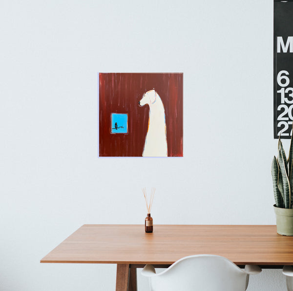 LABRADOR WITH BLACK BIRD - Original Painting – kenbailey.com